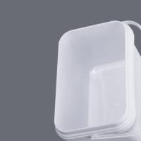 China PP Plastic Bucket 1L to 5L White Square Heavy Duty with Lid and Handles for sale
