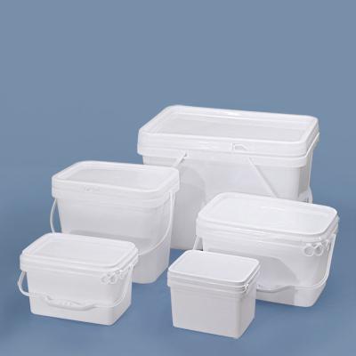 China Custom Food Packing 10L Square Plastic Bucket with Lids Eco-Friendly PP Food Grade for sale