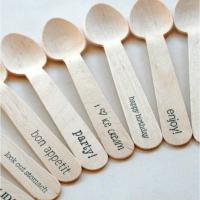 China Eco Friendly Disposable Wooden Ice Cream Spoon 15.8cm Biodegradable Cutlery for sale