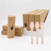 China Eco Friendly Disposable Wooden Ice Cream Spoon 15.8cm Biodegradable Cutlery for sale