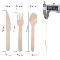 China Reusable Wooden Fiber Camping Fork Spoon Cutlery Set 15.8cm Eco-Friendly Travel for sale