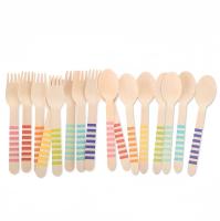 China Natural Acacia Wooden Kitchen Utensil Set Long Handle Spoons 15.8cm Disposable Eco Friendly for sale