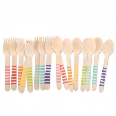 China Natural Acacia Wooden Kitchen Utensil Set Long Handle Spoons 15.8cm Disposable Eco Friendly for sale