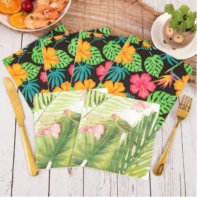 China Disposable Flora Cartoon Printed Napkins 20 Sheets per Bag Eco-Friendly Party Decoration for sale