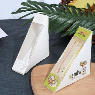 China Brown Kraft Food Paper Sandwich-Box with Window Triangular Double Corrugated Paper Cup for sale