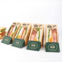 China Brown Kraft Food Paper Sandwich-Box with Window Triangular Double Corrugated Paper Cup for sale