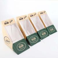 China Brown Kraft Food Paper Sandwich-Box with Window Triangular Double Corrugated Paper Cup for sale