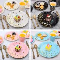 China Food Packaging Party Tableware Dinnerware Set with Custom Disposable Paper Plates for sale