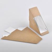 China Custom Design Kraft Paper Wedge Shaped Sandwich Box with Window Personalized Packaging for sale
