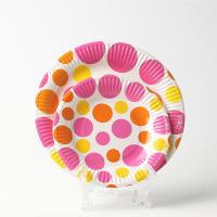 China Customizable Food Grade Paper Plate 7-9 Inch Gold Silver Foil Coated Disposable Party Plate for sale