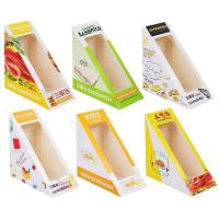 China 10000g Kraft Paper Triangle Sandwich Box for Hamburger Bakery Bread Food Grade Custom for sale