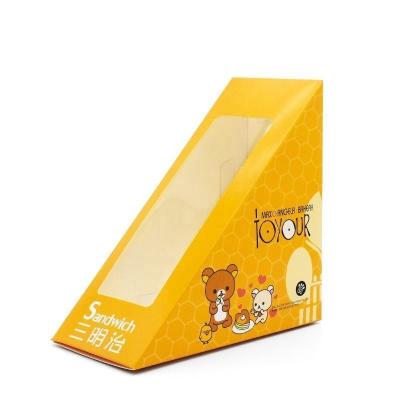 China Kraft Paper Triangle Sandwich Boxes to Go Packaging for Kids 100pcs for sale