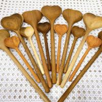 China Natural Teak Wooden Kitchen Spoon Set with Holder 25.5cm Eco Friendly Disposable for sale