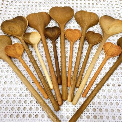 China Natural Teak Wooden Kitchen Spoon Set with Holder 25.5cm Eco Friendly Disposable for sale