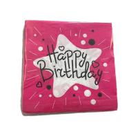 China Custom Floral Print Disposable Salmon Color Decoupage Paper Napkins 20 Sheets for sale