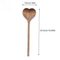 China Natural Teak Wooden Kitchen Spoon Set with Holder 25.5cm Eco Friendly Disposable for sale