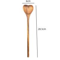 China Natural Teak Wooden Kitchen Spoon Set with Holder 25.5cm Eco Friendly Disposable for sale