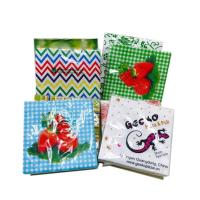 China Custom Printed 2ply 3ply Paper Napkins for Wedding Party in Blue Red Yellow Green Grid for sale