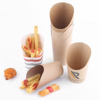China Custom Shape Disposable Kraft Paper Cups for French Fries 10x10x8cm Eco Friendly for sale