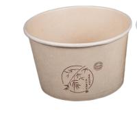 China Biodegradable Bamboo Wood Bicolor Salad Bowl 500ml Eco Friendly Disposable Kraft Paper Bowl for sale