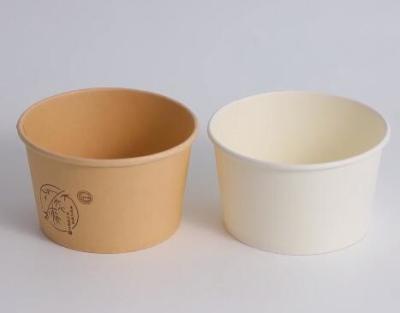 China Food Grade Disposable Paper Salad Bowl 50000pcs Custom Logo Bicolor Takeout Container for sale