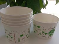 China 400-1800ml Round Paper Container Without PE Coated Bamboo Wood Material Plastic Free for sale