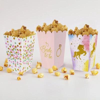 China Red and White Striped Paper Popcorn Boxes for Party without Lid Initial Payment for sale