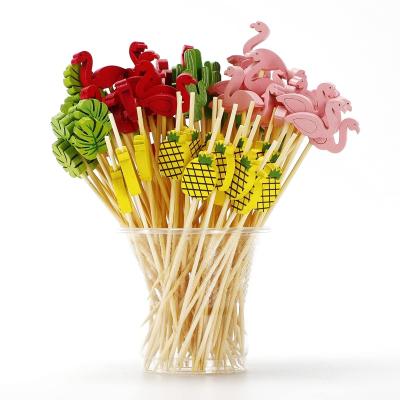China Wholesale Disposable Bamboo Cocktail Skewers 7cm 9cm 10cm 12cm 15cm 18cm Eco-Friendly Fruit Sticks for sale