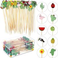China Disposable Bamboo Fruit Fork 7cm 9cm 10cm 12cm 15cm 18cm Eco Friendly Biodegradable Party Buffet Dessert Salad Cocktail Skewer for sale