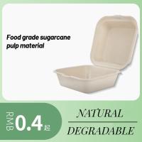 China Takeout Food Box Customized Request for 100% Compostable Disposable Bagasse Lunch Box for sale