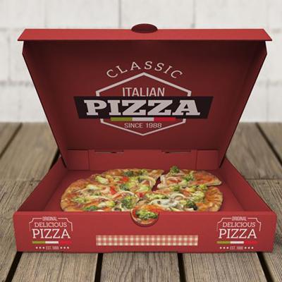 China Custom Logo Corrugated Cardboard Pizza Box 7-12in Eco-Friendly Disposable Food Container for sale