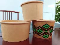 China Eco Friendly Disposable Kraft Paper Soup Bowl 8oz Pack of 50 for Hot and Cold Food for sale