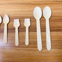 China Disposable Wooden Cutlery Set 15.8cm Eco Friendly Biodegradable Straight Style Spoon Fork for sale