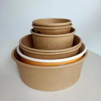 China 1100ml Kraft Paper Bowl 165x145x65mm for Salad Noodles Hot Soup Disposable Eco Friendly for sale
