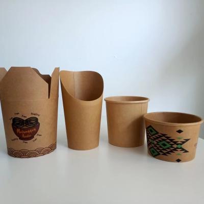China Disposable Kraft Paper Soup Bowl 8oz 10oz 12oz for Hot Soup Salad Noodles Takeaway for sale