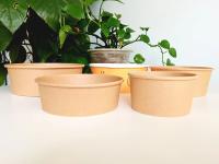 China 1100ml Disposable Kraft Paper Salad Bowl Eco Friendly Customizable for Hot and Cold Food for sale