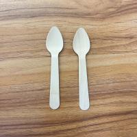China Disposable Wooden Spoon 15.8cm Eco Friendly Biodegradable Heat Resistant Natural Wood Tableware for sale