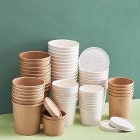 China Initial Payment Required Eco Friendly Oil Resistant White/ Brown Kraft Paper Bowl for sale