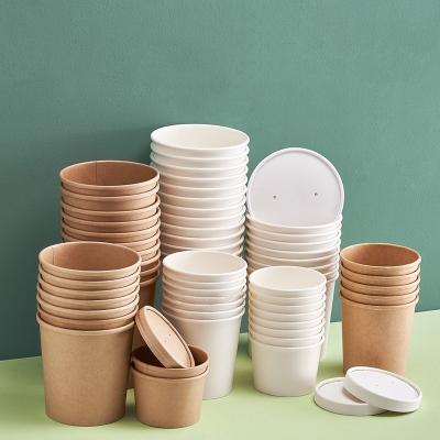China Initial Payment Required Eco Friendly Oil Resistant White/ Brown Kraft Paper Bowl for sale