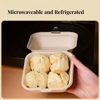 China Eco Friendly Sugarcane Bagasse Burger Box 155mm x 152mm x 78mm Biodegradable Food Container for sale