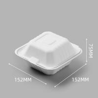 China Eco Friendly Sugarcane Bagasse Burger Box 155mm x 152mm x 78mm Biodegradable Food Container for sale