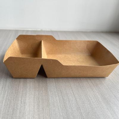 China Custom Disposable Salad Kraft Paper Box Packaging with 0.33mm Thickness and Customization for sale