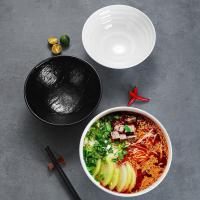 China Melamine Noodle Bowl 300-700ml White Black Custom Logo for Restaurant Home Banquet for sale