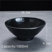 China Melamine Noodle Bowl 300-700ml White Black Custom Logo for Restaurant Home Banquet for sale