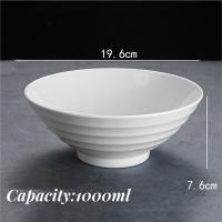 China Melamine Noodle Bowl 300-700ml White Black Custom Logo for Restaurant Home Banquet for sale