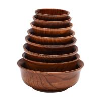 China Eco Friendly Reusable Wooden Bowl 10000 MOQ for Salad Noodle Soup Food Grade Natural for sale