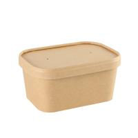 China Customized Eco-Friendly Disposable Kraft Paper Lunch Box 500ml-1000ml Food Container for sale