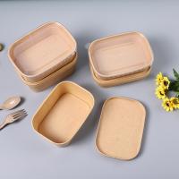 China Customized Eco-Friendly Disposable Kraft Paper Lunch Box 500ml-1000ml Food Container for sale