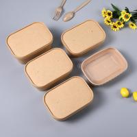 China Customized Eco-Friendly Disposable Kraft Paper Lunch Box 500ml-1000ml Food Container for sale