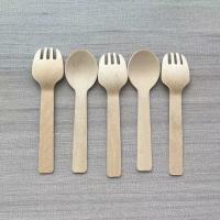 China Disposable Wooden Cutlery Set Knife Spoon 15.8cm Eco Friendly Biodegradable Custom Logo for sale